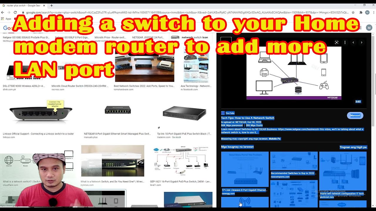Paano mag Add ng Switch Hub sa modem router mo sa bahay para dumami ang ...