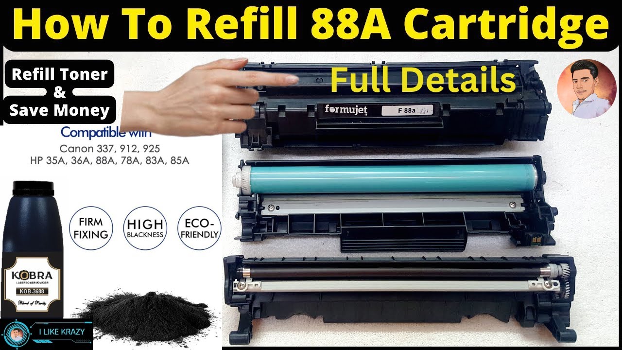 HP Laserjet 88A cartridge Recycling || How to refill 88 A cartridge ...