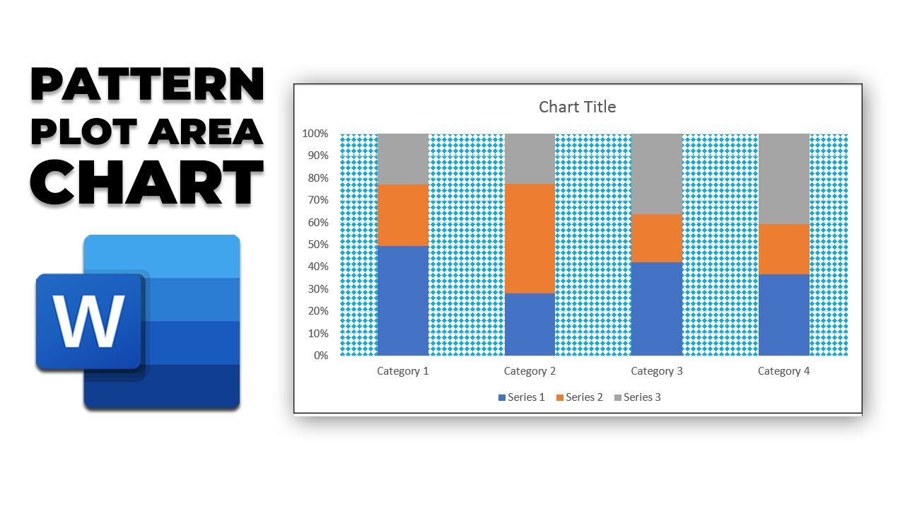 How to add pattern to Plot Area of chart in word - YouTube