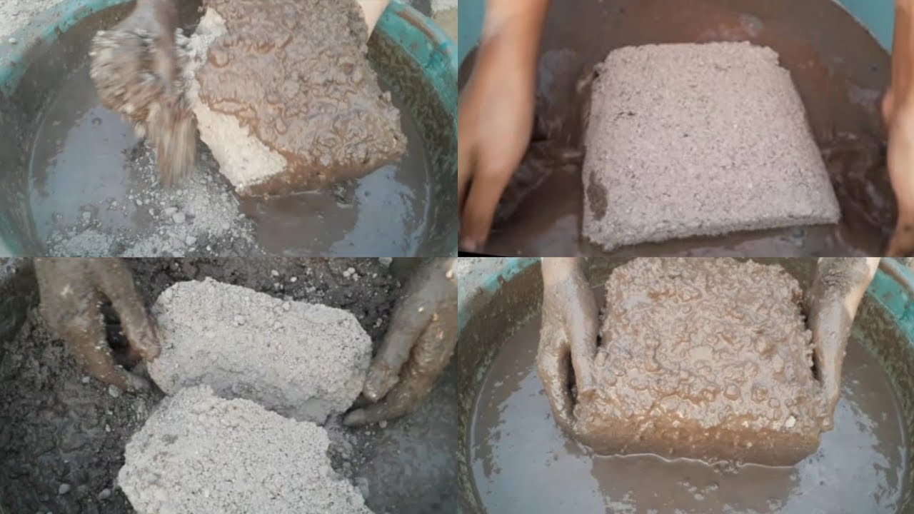 Super soft concrete of sand cement big shapes floor dry crumbling ...