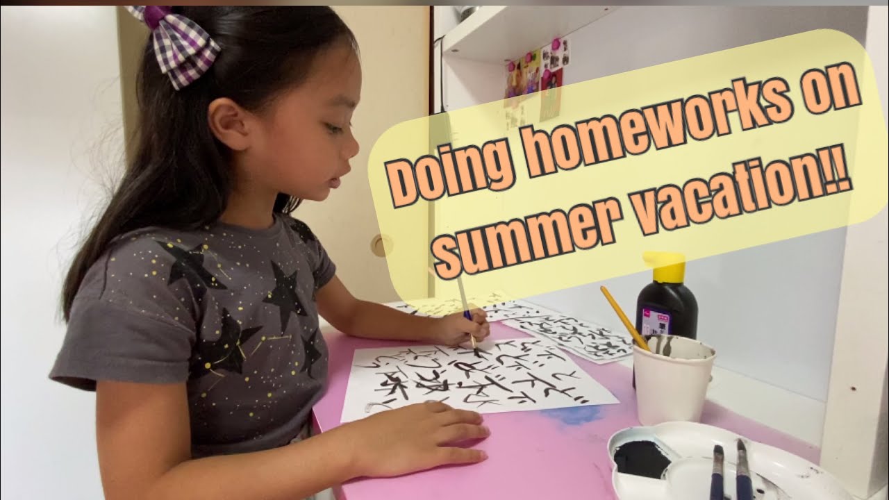Doing homeworks on summer vacation || vlog #13 - YouTube