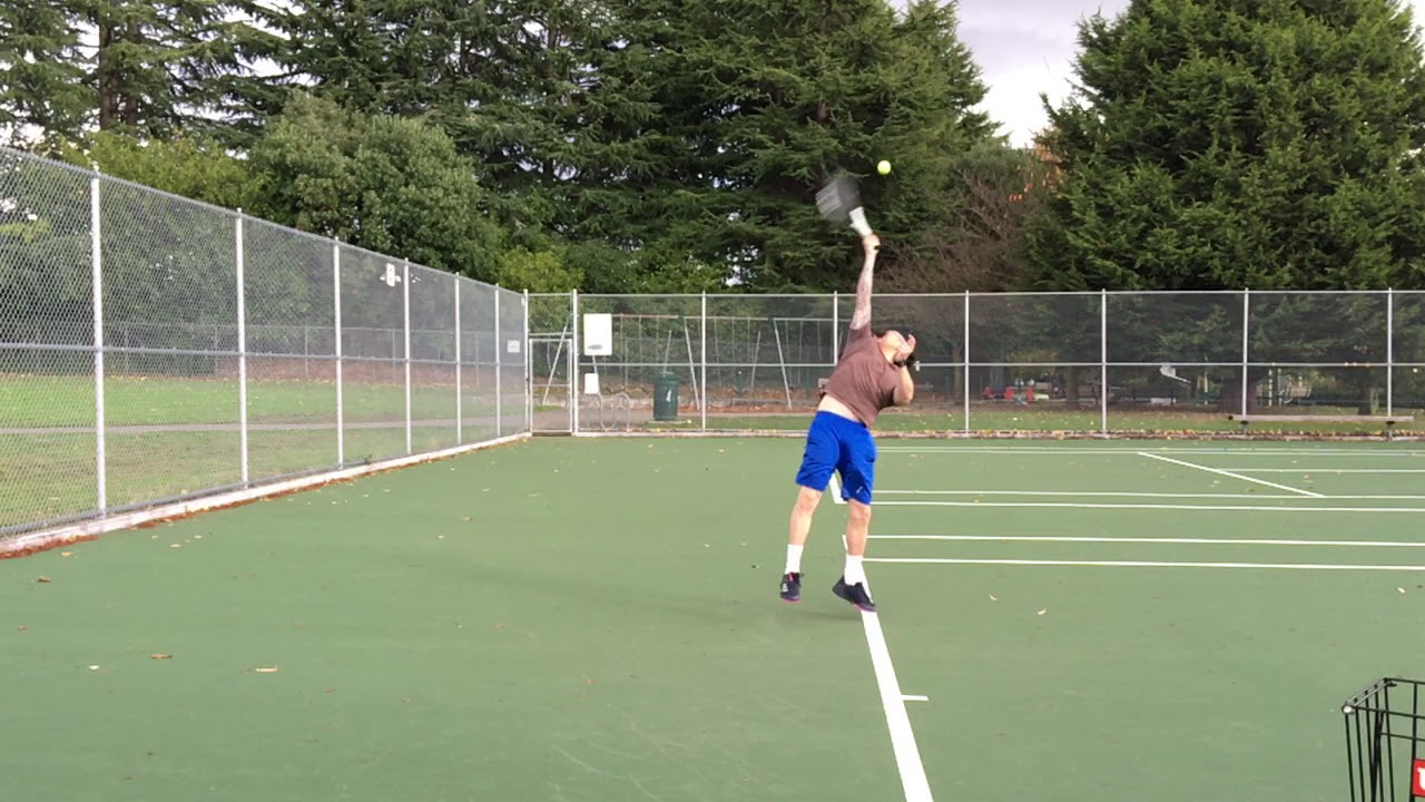 ball machine and serve 24 - YouTube