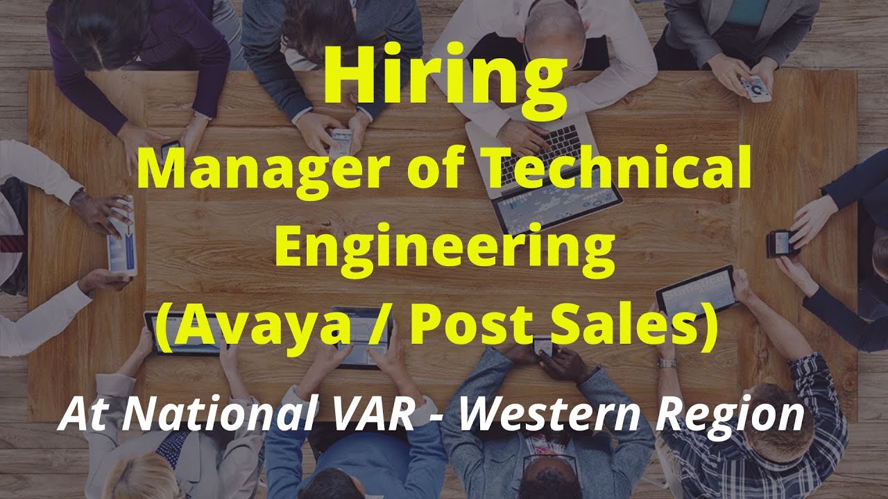 Hiring Manager IT Engineering Team in Western Region at National VAR ...