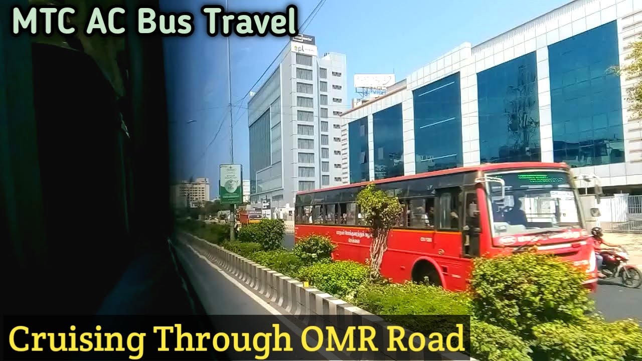 Chennai MTC AC Bus Travel | Perungudi To SRP Tool | OMR Road - YouTube