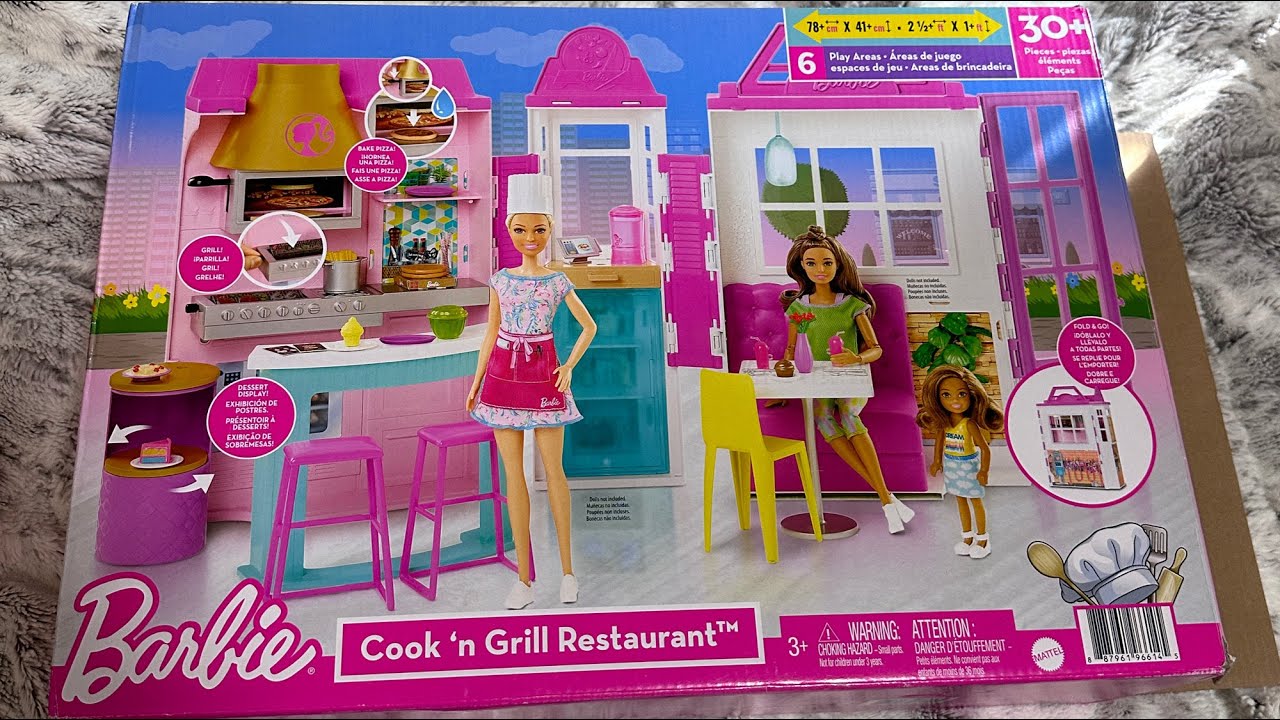 ASMR I Satisfying Unboxing With Modern Barbie Cook 'n Grill Restaurant ...