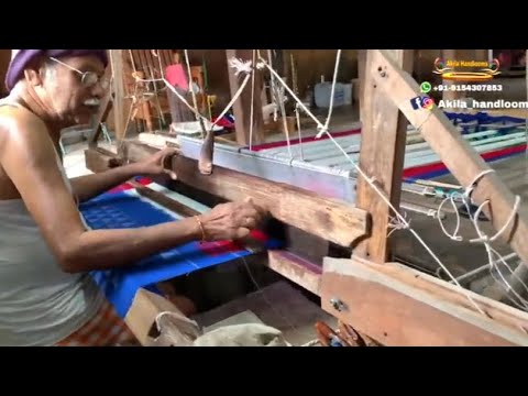 MY GRAND FATHER STILL WEAVING IKATH SAREE || COTTON SAREE POCHAMPALLY ...