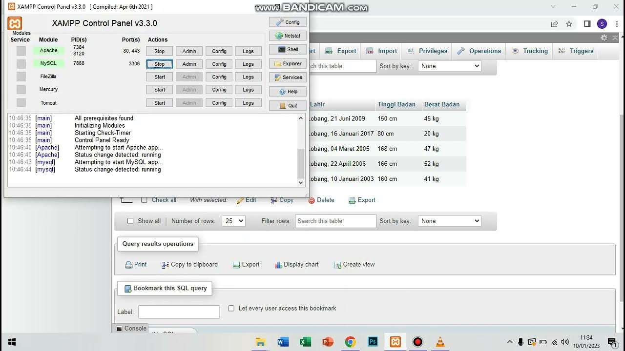 Tugas Membuat Database, Table, Field dan Record Menggunakan Xampp - YouTube