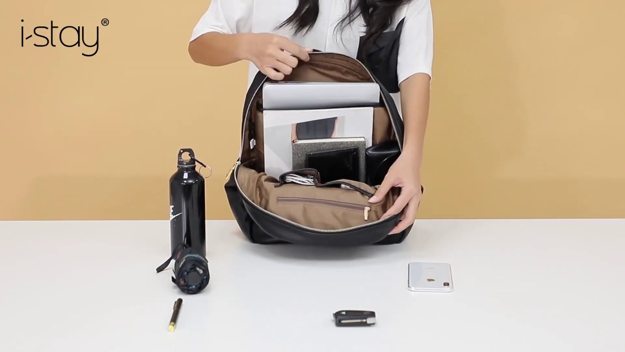 13.3" Backpack with Magnetic fix clutch - black - is0110 - YouTube