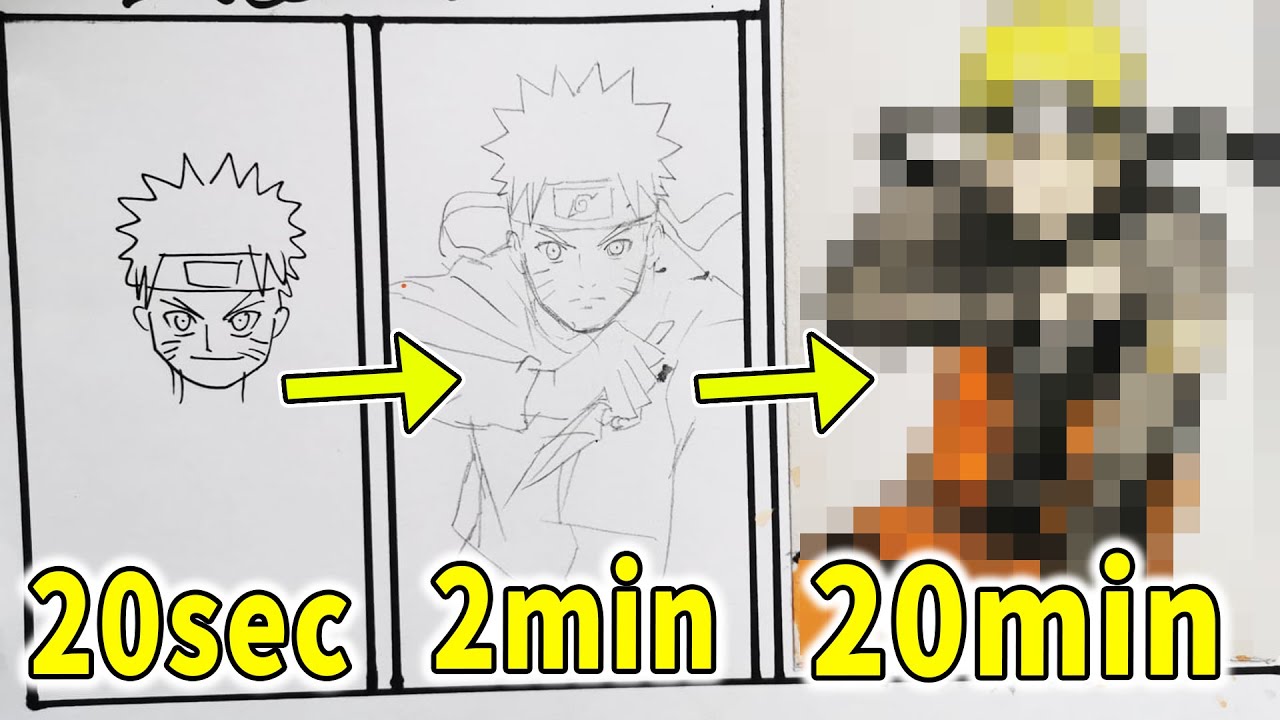 drawing naruto！drawing naruto challenge！ - YouTube