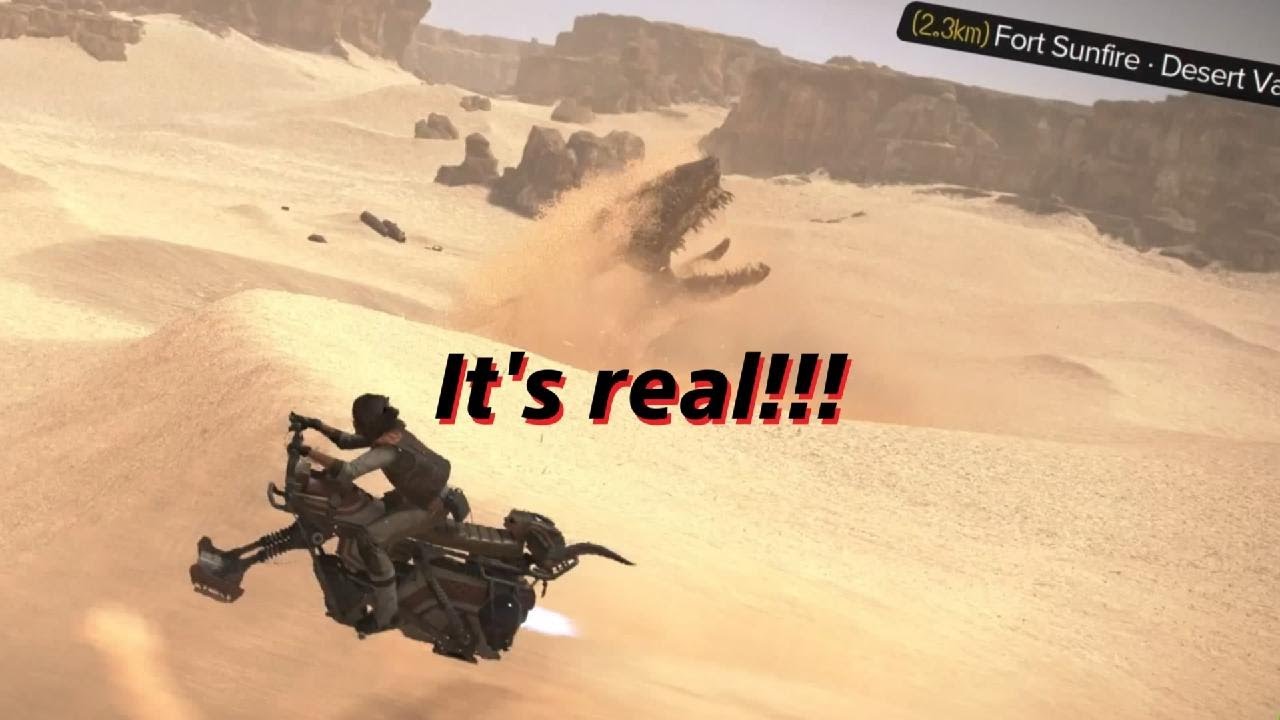Star Wars Outlaws The giant Sand worm first glimpse - YouTube