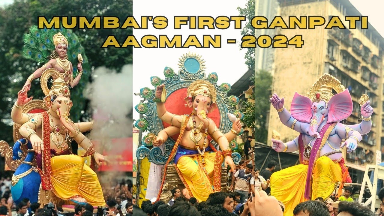 Mumbai's First Aagman ‍🩹 - 4 Ganpati Together ‍🩹🔥 #mumbaiganeshutsav ...