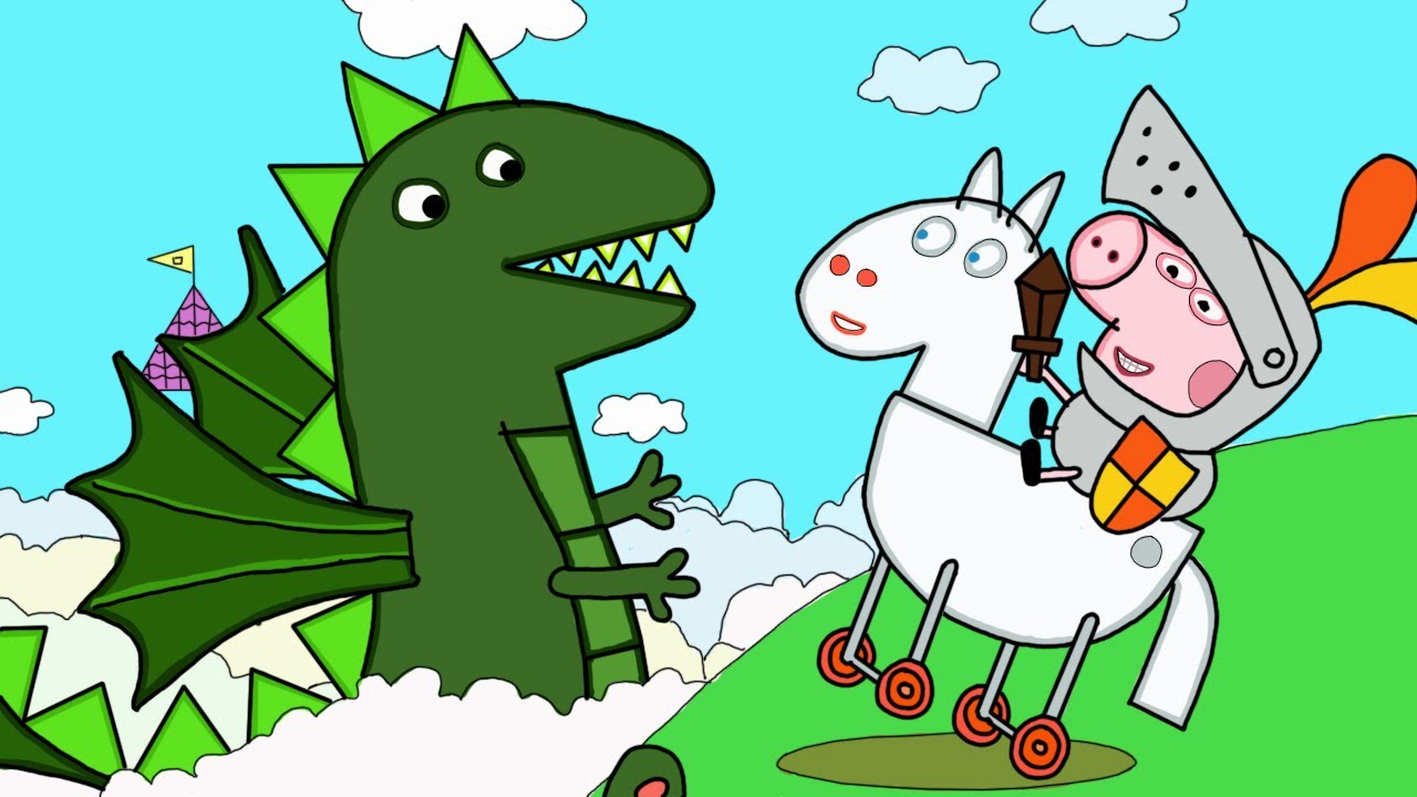 The peppa knight befriended the dragon - Peppa pig fanmade coloring ...