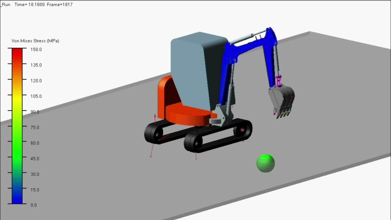 Multibody dynamics of Excavator using MSC Adams and flexible parts - YouTube