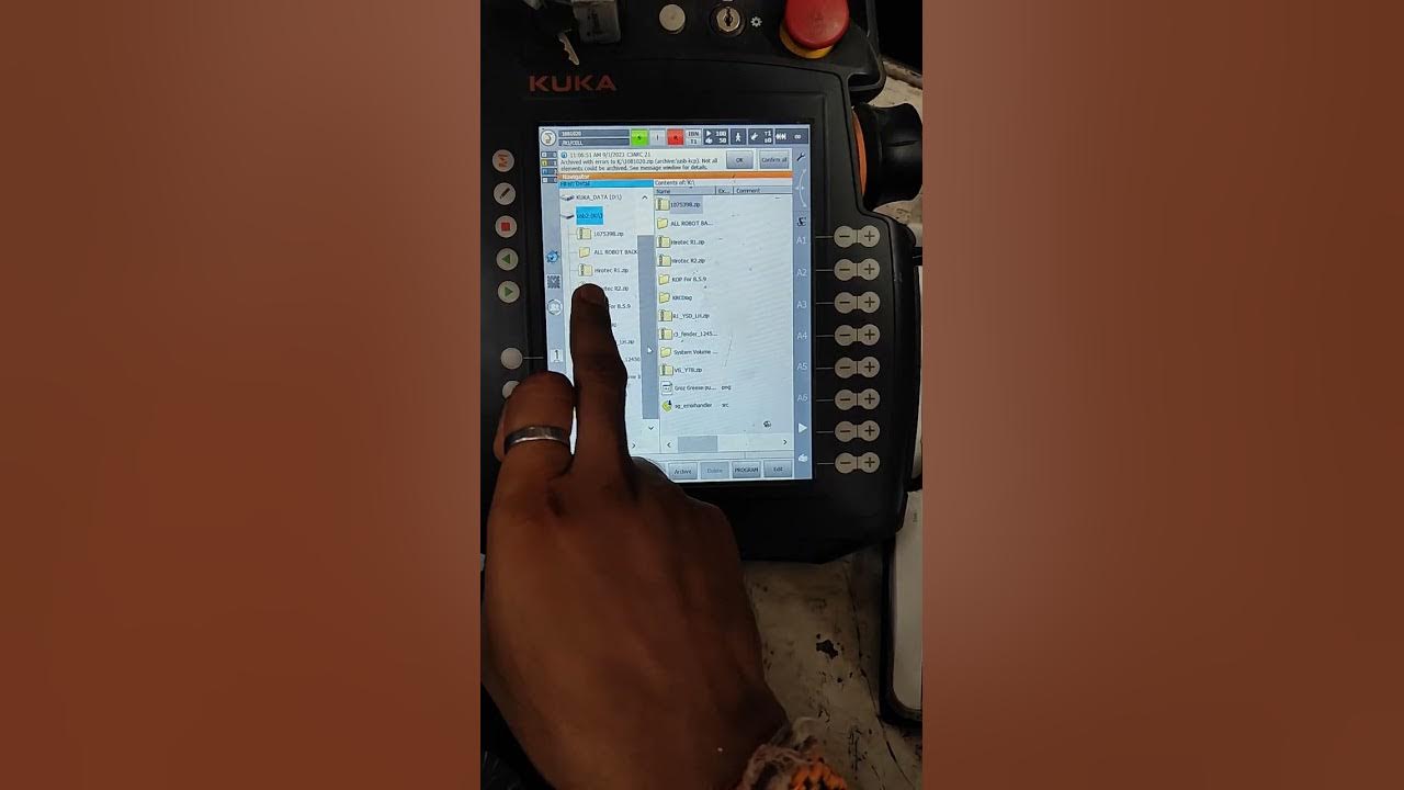 Kuka Robot - Backup procedure & Copying program from Backup - YouTube