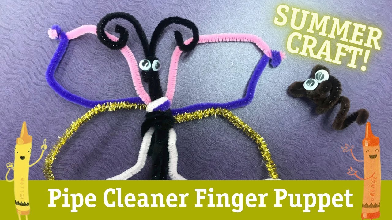 Summer Craft: Pipe Cleaner Finger Puppets - YouTube