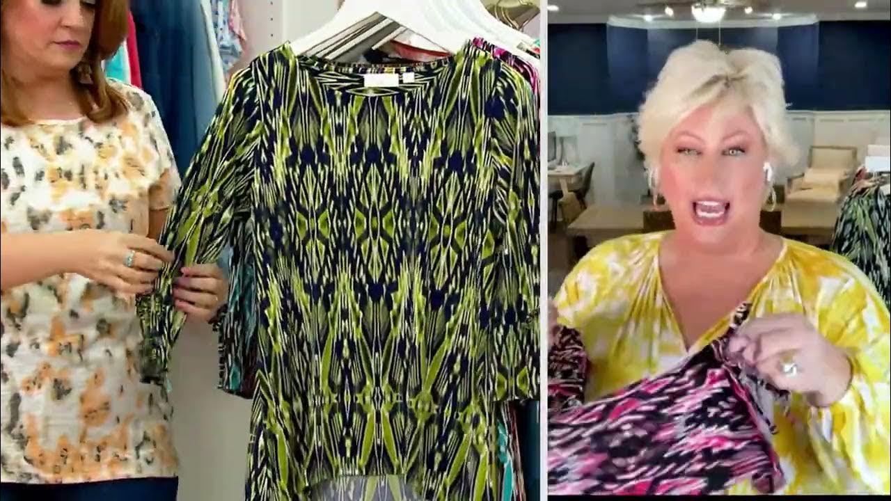 Belle by Kim Gravel 3/4-Sleeve Printed Knit Top on QVC - YouTube