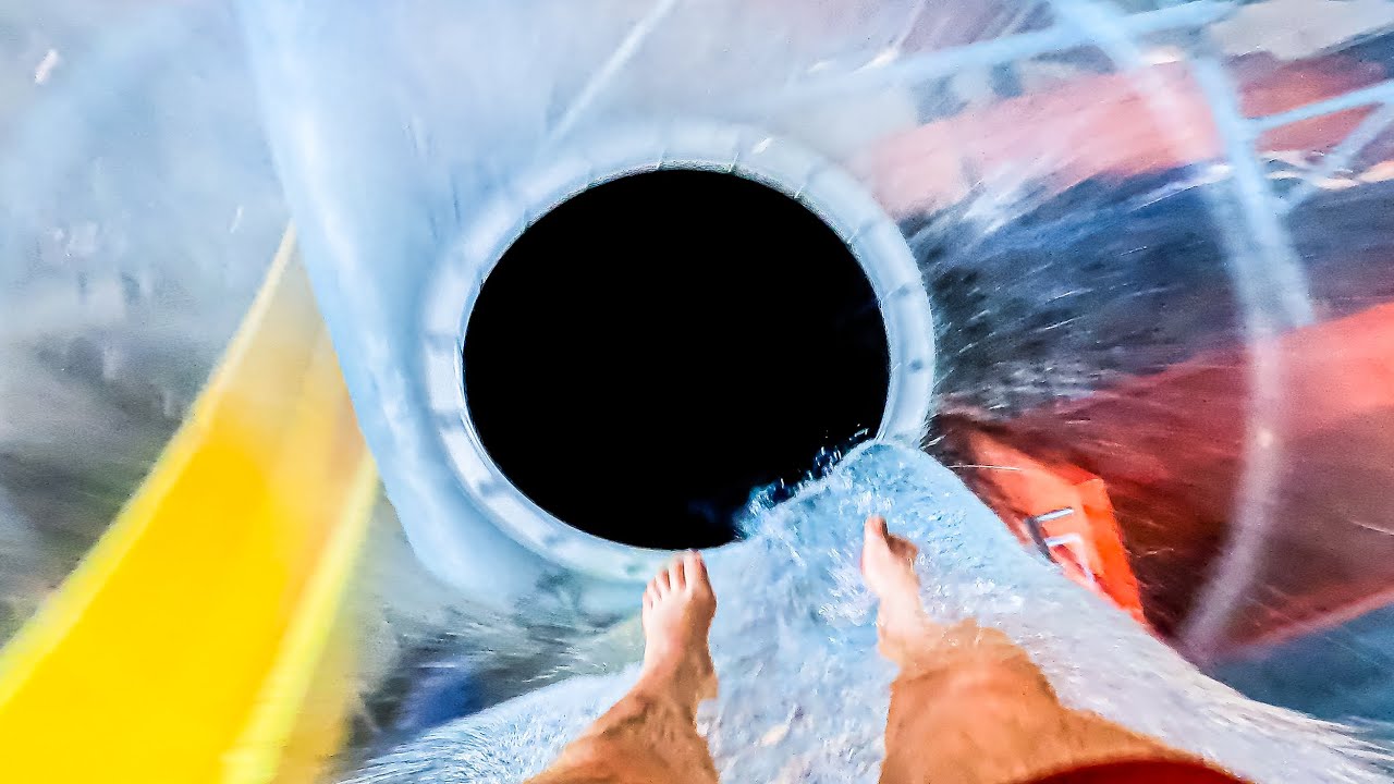 Transparent Water Slide at AquaBasilea - YouTube