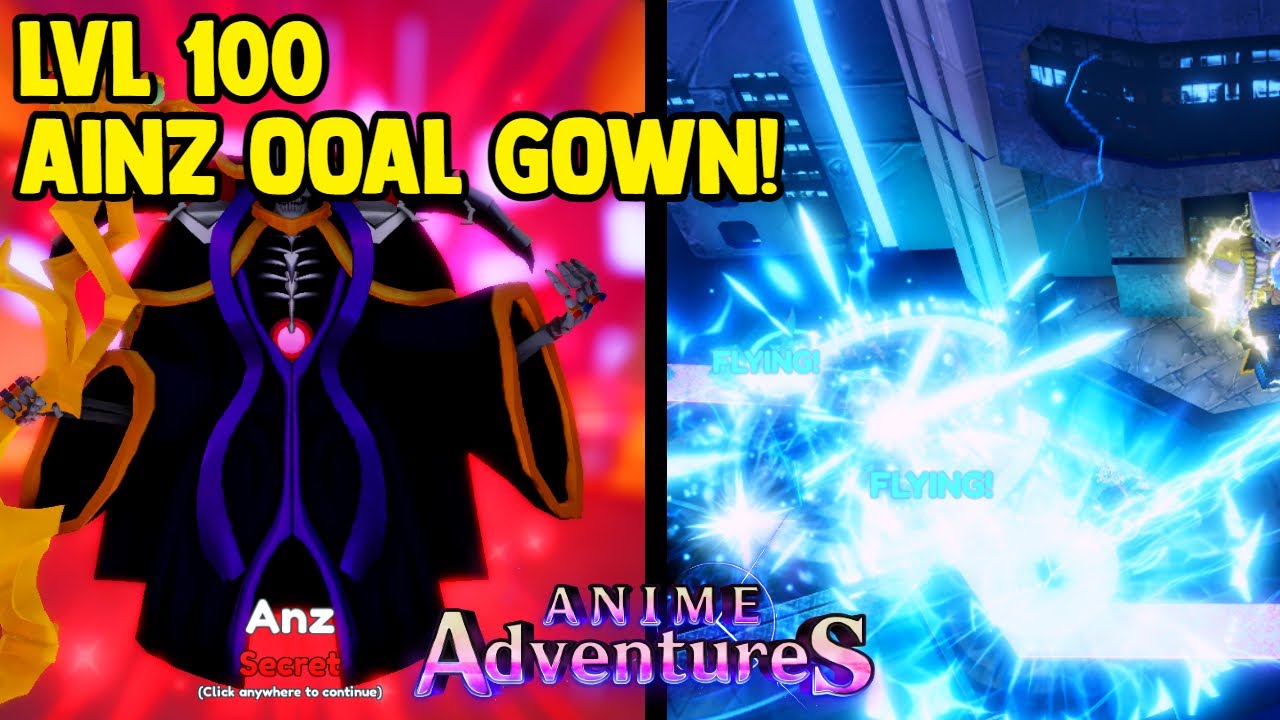 LVL 100 AINZ OOAL GOWN IN ANIME ADVENTURES UPDATE 16! Realtime YouTube ...