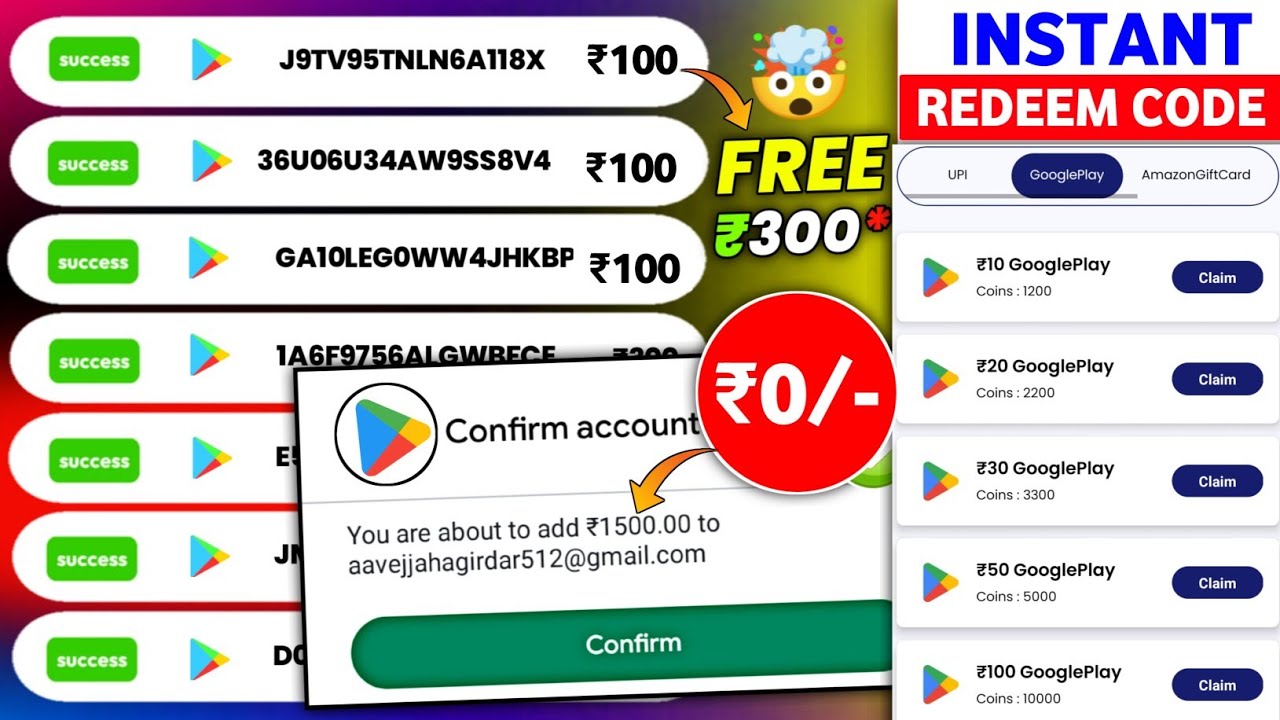 Free Redeem Code (instant) | Free Redeem Code App | Google Play Redeem ...