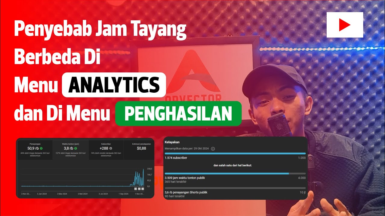 Penyebab Jam Tayang Berbeda Di menu Analytics dan Penghasilan - YouTube