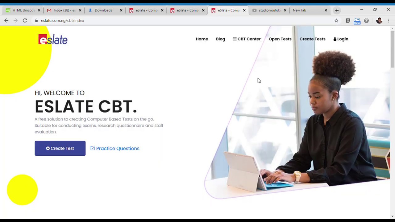 How to take a test on eSlate CBT - YouTube