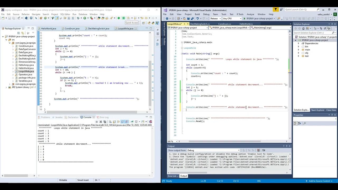 @ipgrayspace : CodingJoys - Part 10 -Learning Basic Java and C# side by side - Loops while ...