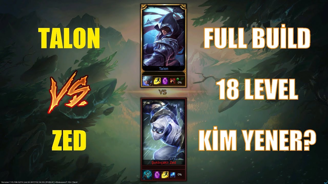 Talon vs Zed Full Build 18 Level 1v1 - YouTube