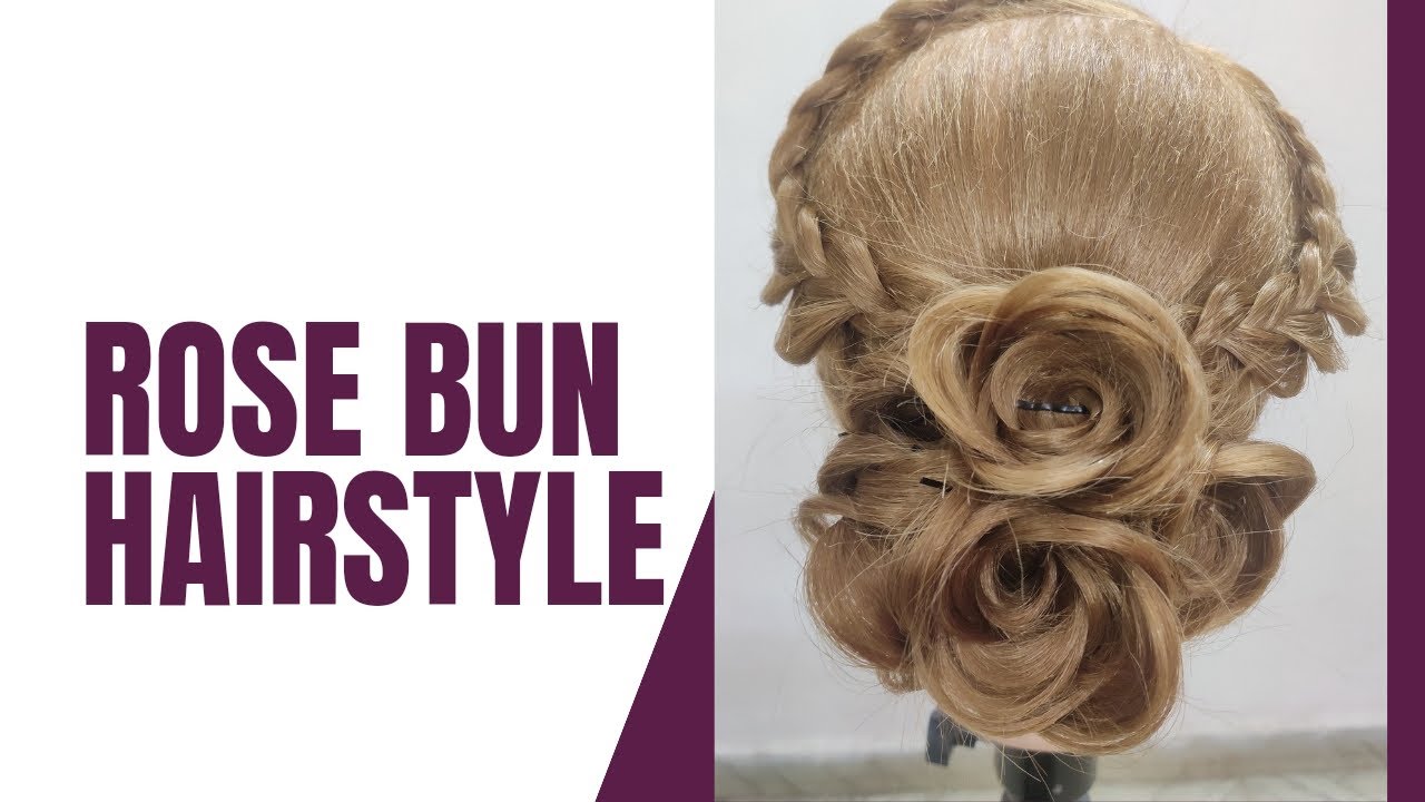 rose bun hair style | easy step by step hairstyles tutorial | hair ...