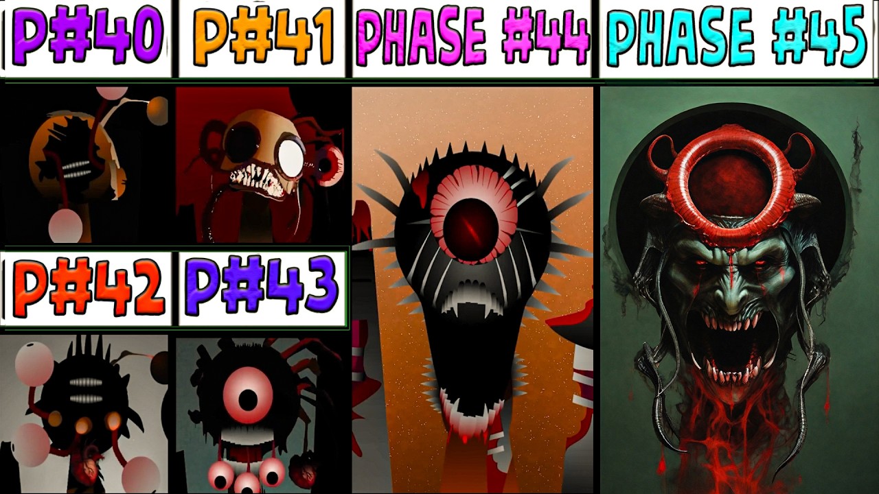 Phase 40 VS Phase 41 VS Phase 42-45 in Incredibox Sprunki Definitive ...