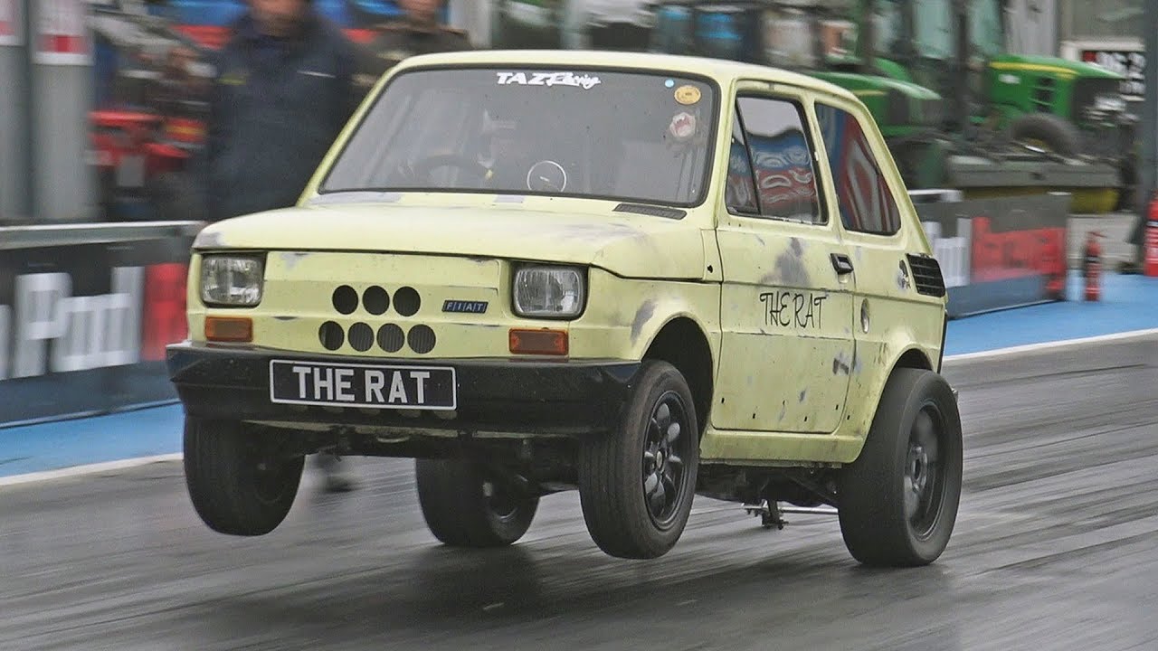 'The Rat' Toyota 3SGTE Powered Fiat 126 at Santa Pod Raceway - YouTube