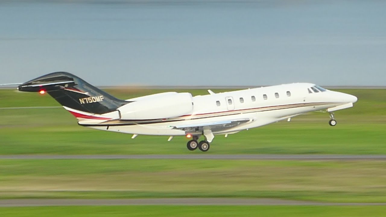 Cessna 750 Citation X [N750MF] Takeoff from PDX - YouTube
