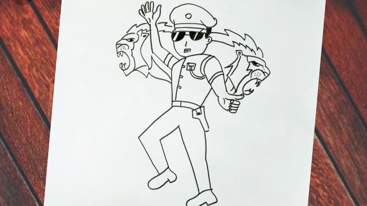 How to draw little singam cartune// little singam super cop drawing ...