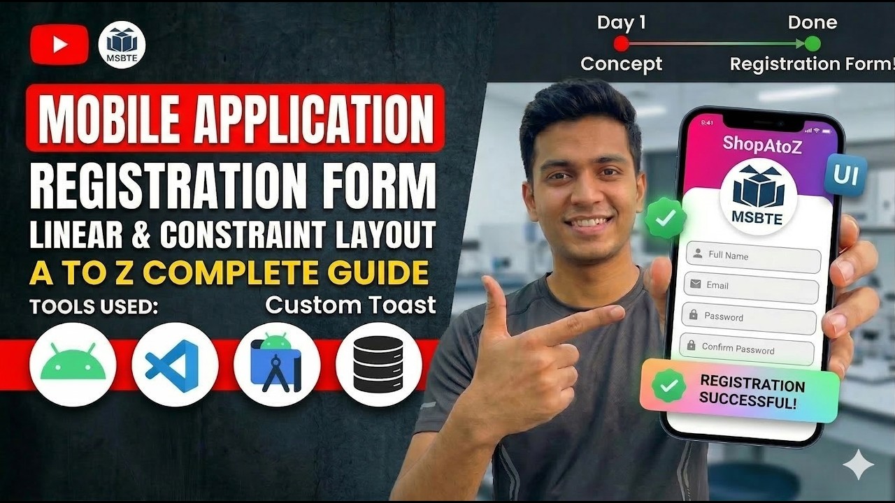 Registration Form using Linear & Constraint Layout with Custom Toast ...