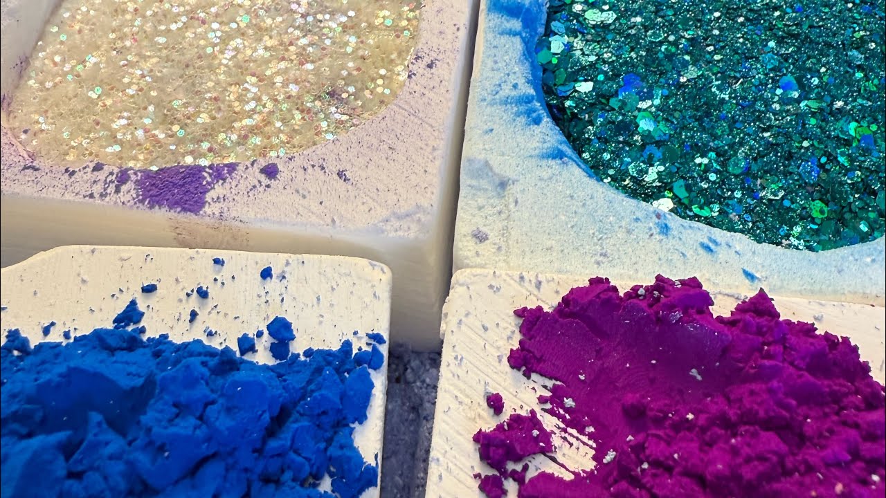 Glitter Explosion Chalk Bomb Crush 💜💙 - YouTube