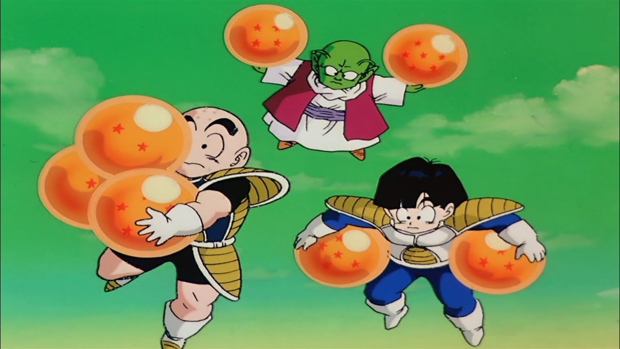 DRAGON BALL Z KAI Dende Krilin y Gohan Reunen las Esferas del Dragon ...