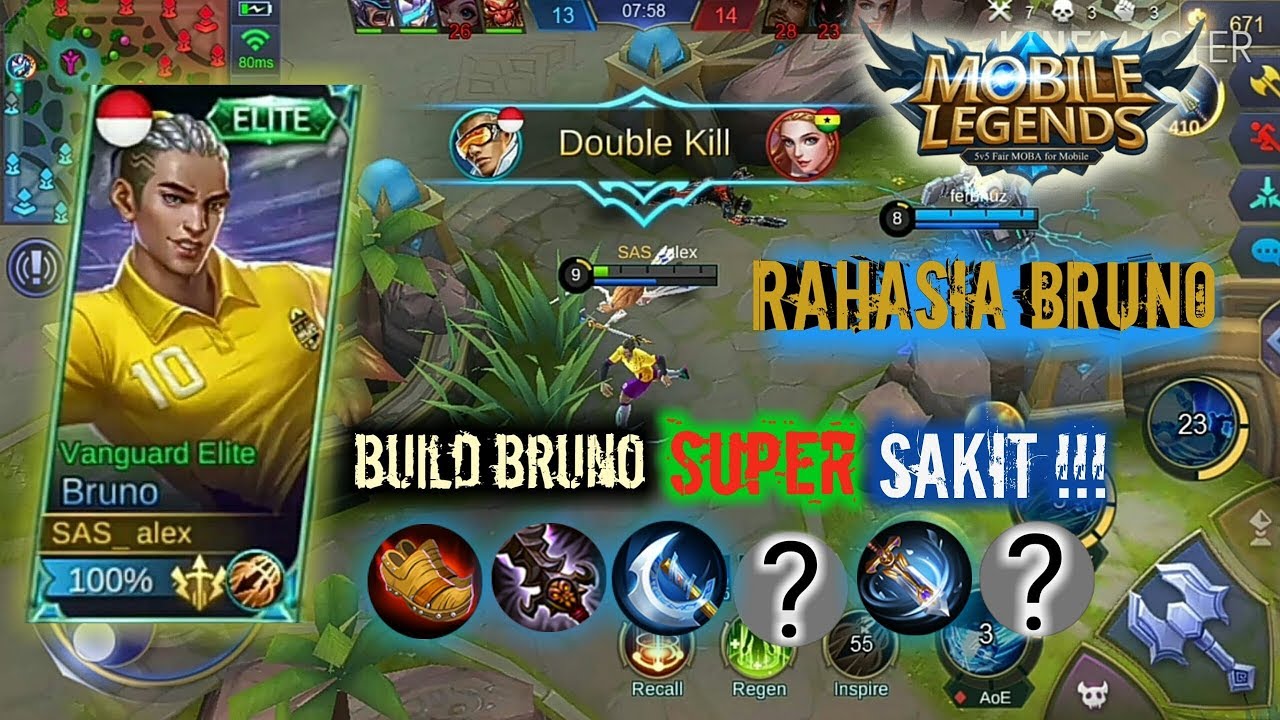 Best MVP build,emblem tersakit Bruno mobile legends | tutorial sleding ...