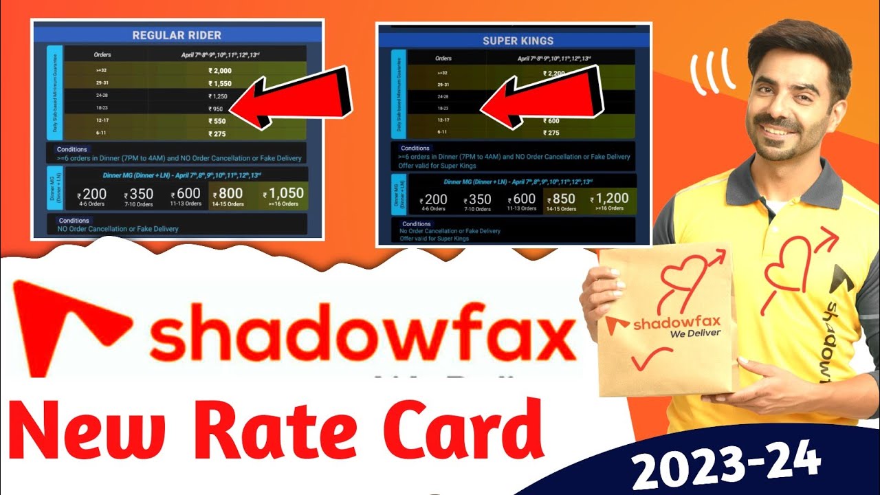 Shadowfax new rate card details 2023 || Shadowfax delivery boy salary ...