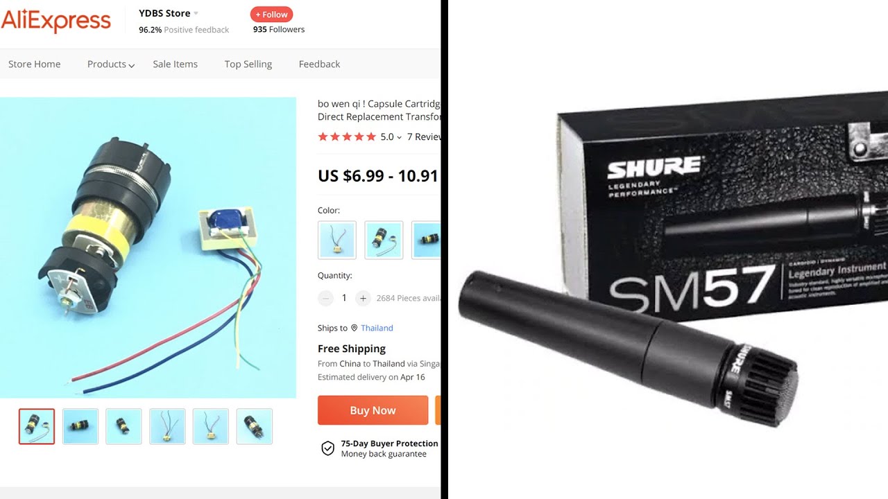 Fake SM58 Capsule VS Genuine SM57 (Blind test) - YouTube