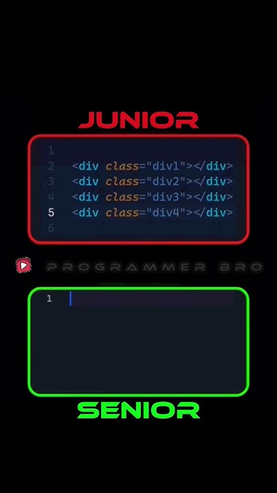 #1 JUNIOR VS SENIOR | HTML CODING | WEB DEVELOPMENT #webdevelopment #html5 #visualstudiocode # ...