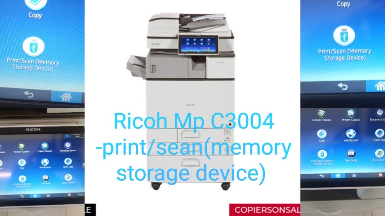Ricoh Mp C3004 -print/sean(memory storage device) - YouTube