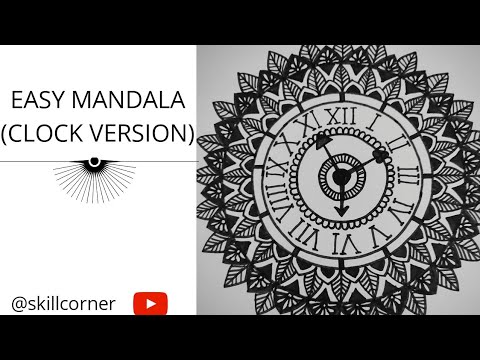 #mandalaforbeginners #mandala|CLOCK MANDALA| HOW TO DRAW EASY MANDALA ...