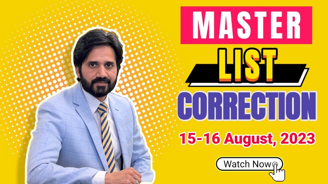 Master List Correction | Admission 2023 | University of Sargodha | UOS ...