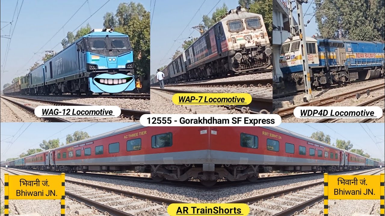 Delhi Express and Gorakhdham SF Express Arriving Bhiwani Junction - YouTube