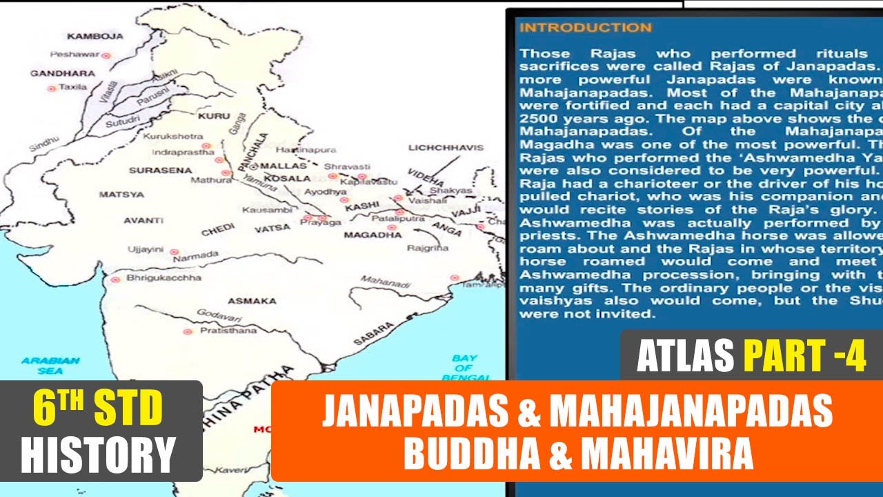 6th Std Atlas Part-4 | Janapadas & Mahajanapadas | Buddha & Mahavira ...