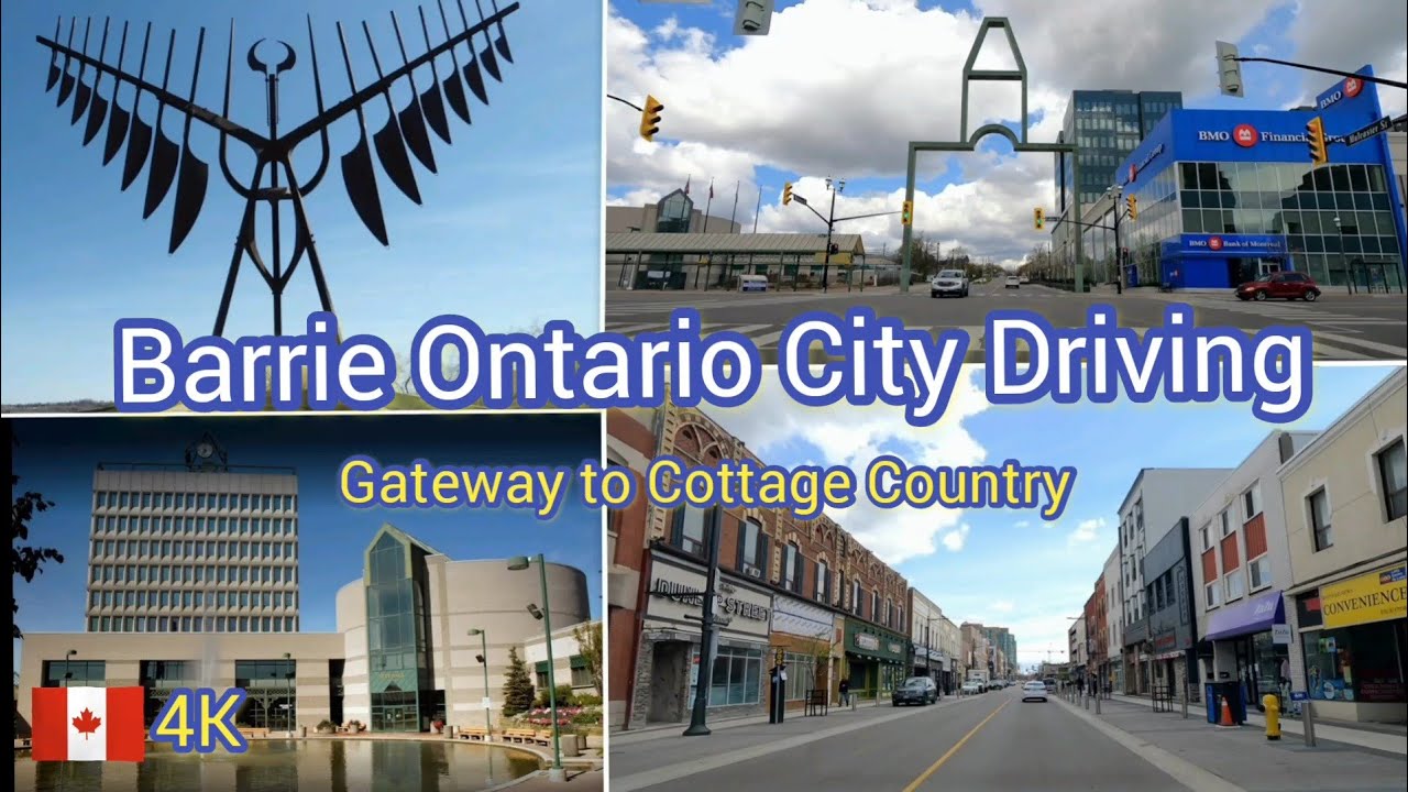 Barrie Ontario 🇨🇦 [4K], Driving around the Downtown Core - YouTube