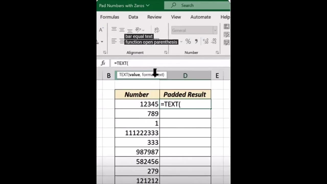 How To Add Zeros Before Numbers in Excel Simplified - YouTube