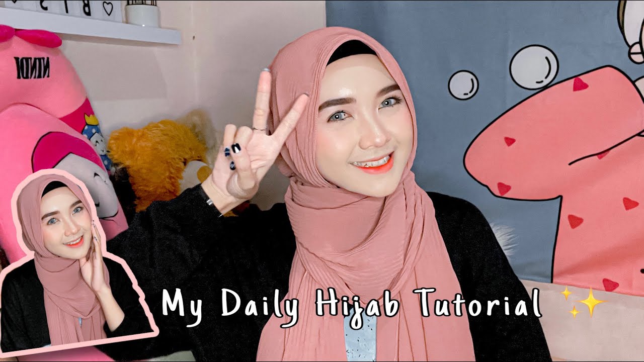 7 TUTORIAL HIJAB PASHMINA SIMPLE TANPA JARUM PENTUL | my daily hijab ...