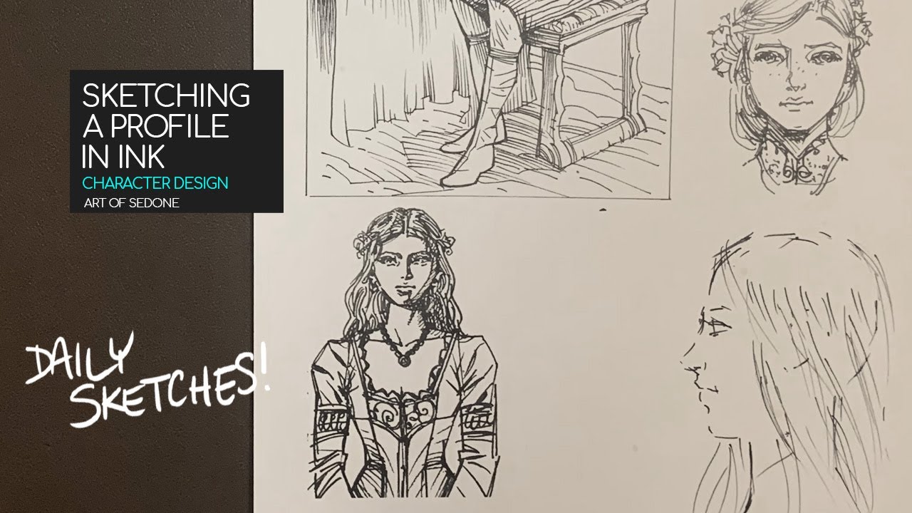 Sketching A Profile In Ink (Character Design) - YouTube