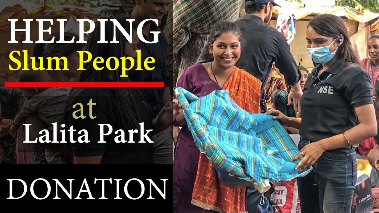 Giving clothes to people in need || Slums in New Delhi India ...
