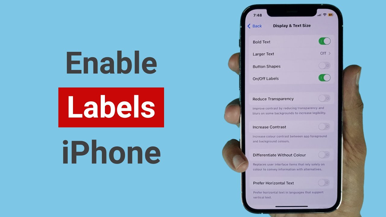How to Enable or Disable Labels on iPhone - YouTube